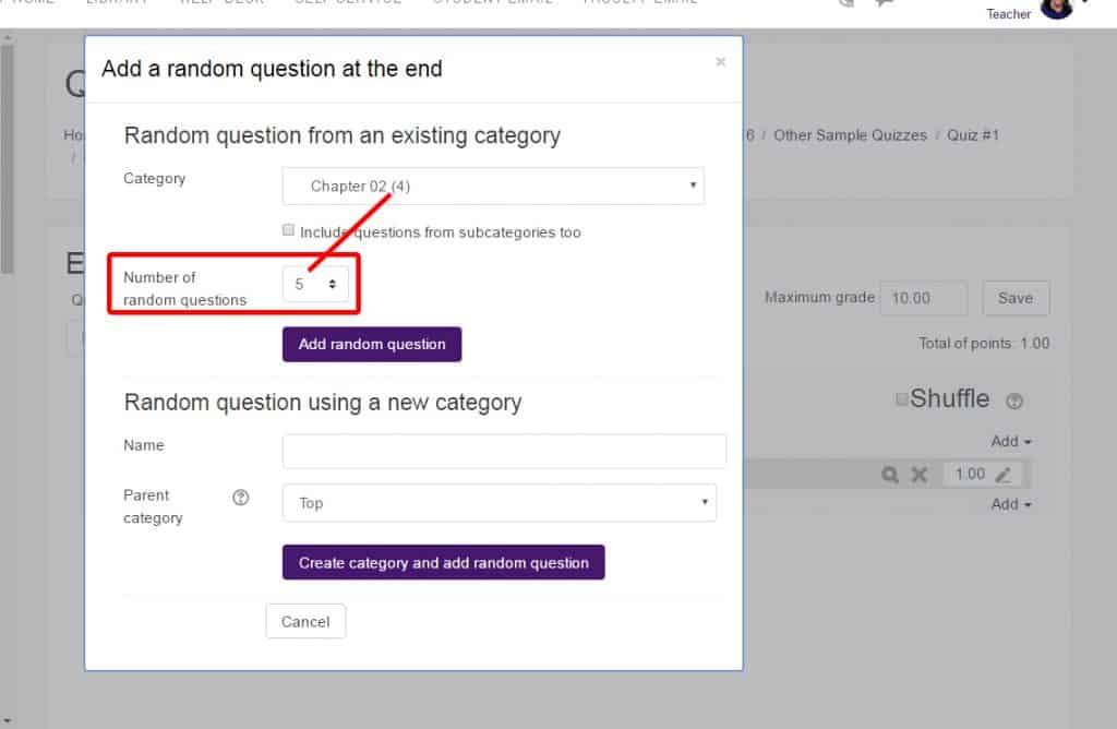 How Do I Add Random Questions To A Quiz Moodle