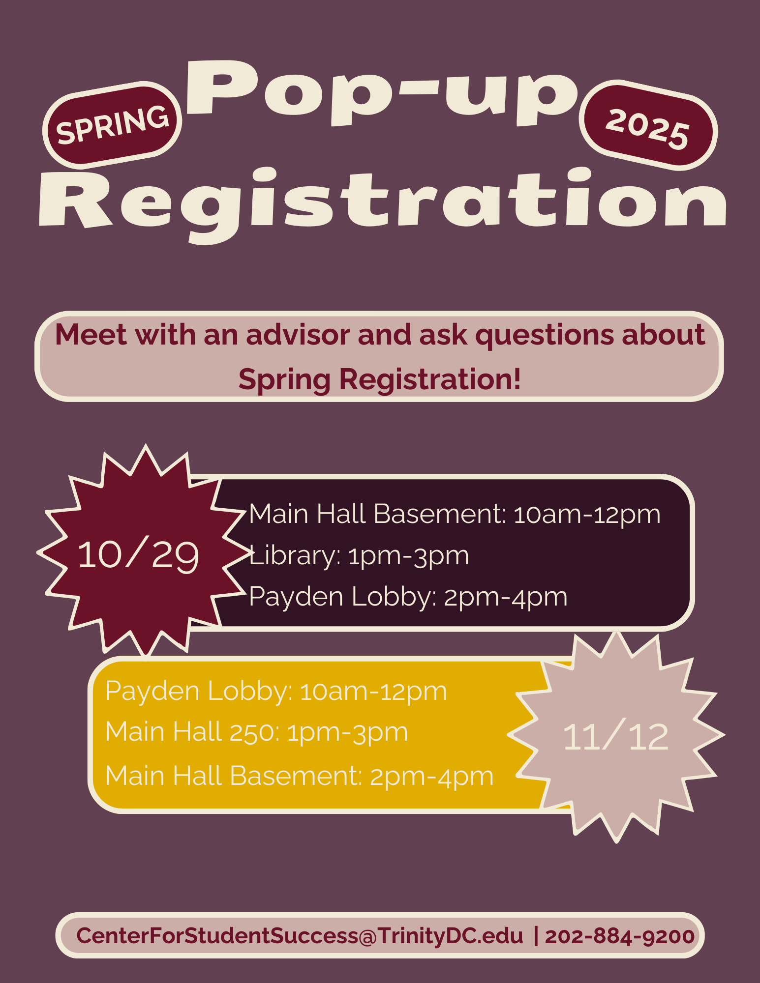 Pop Up Registration! | Student Success